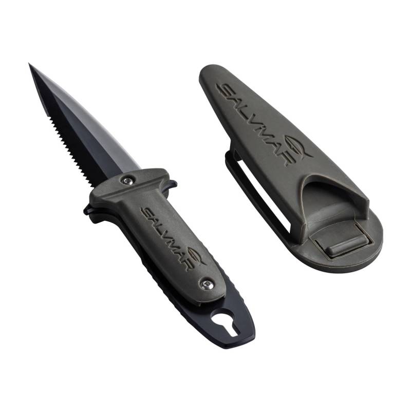 Salvimar Atlantis Black Blade Military Green Knife Freedive and ...