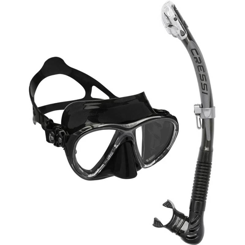 Cressi Set Evo Big Eyes Mask + Alpha Ultra Dry Snorkel Black Scuba Diving Buy and Sales in ...