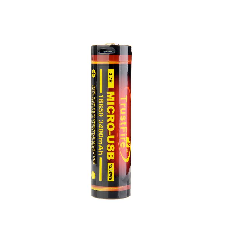 Trustfire 18650 Rechargeable Battery 3400mAh with Micro USB Port Scuba ...