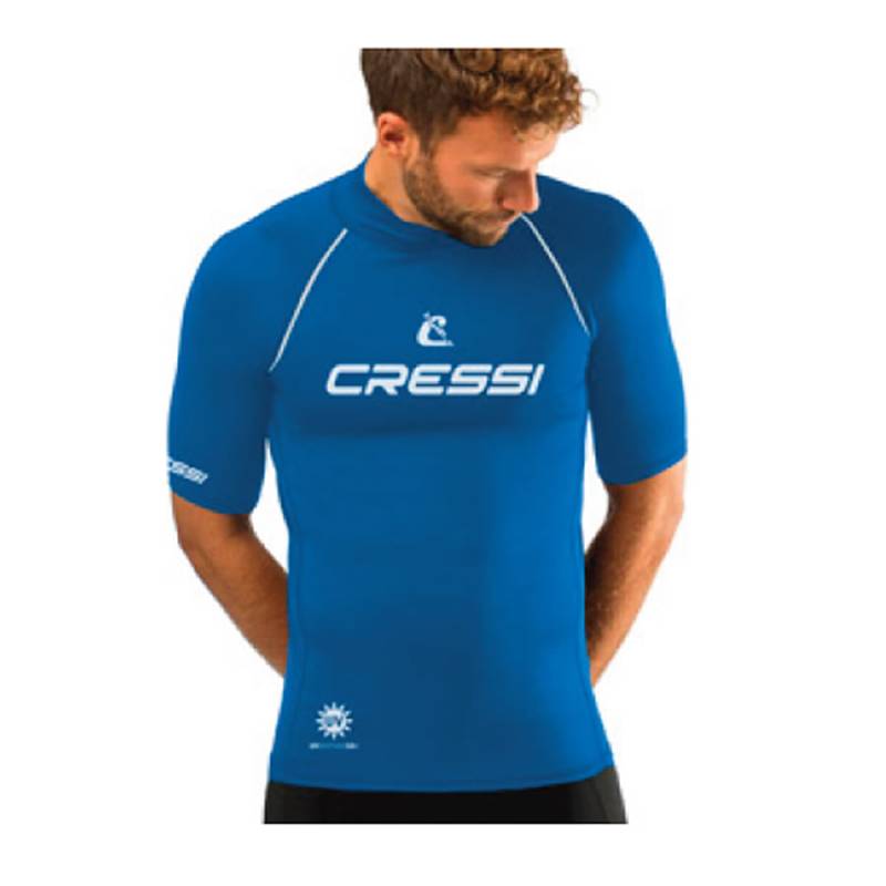 Cressi Rash Guard 2024 Short Sleeve Top Man Blue Scuba Diving Buy and ...