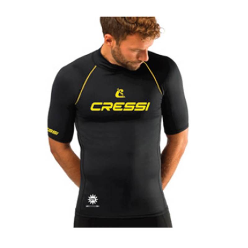 Cressi Camiseta Rash Guard 2024 Manga Corta Hombre Negro comprar y ...